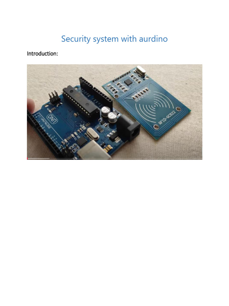 Security System With Aurdino | PDF | Arduino | Security Alarm