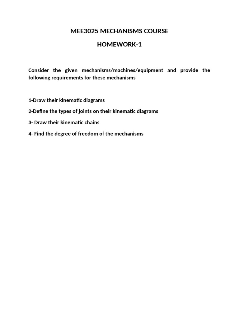 Homework-1 Mechanisms-Gruplu | PDF