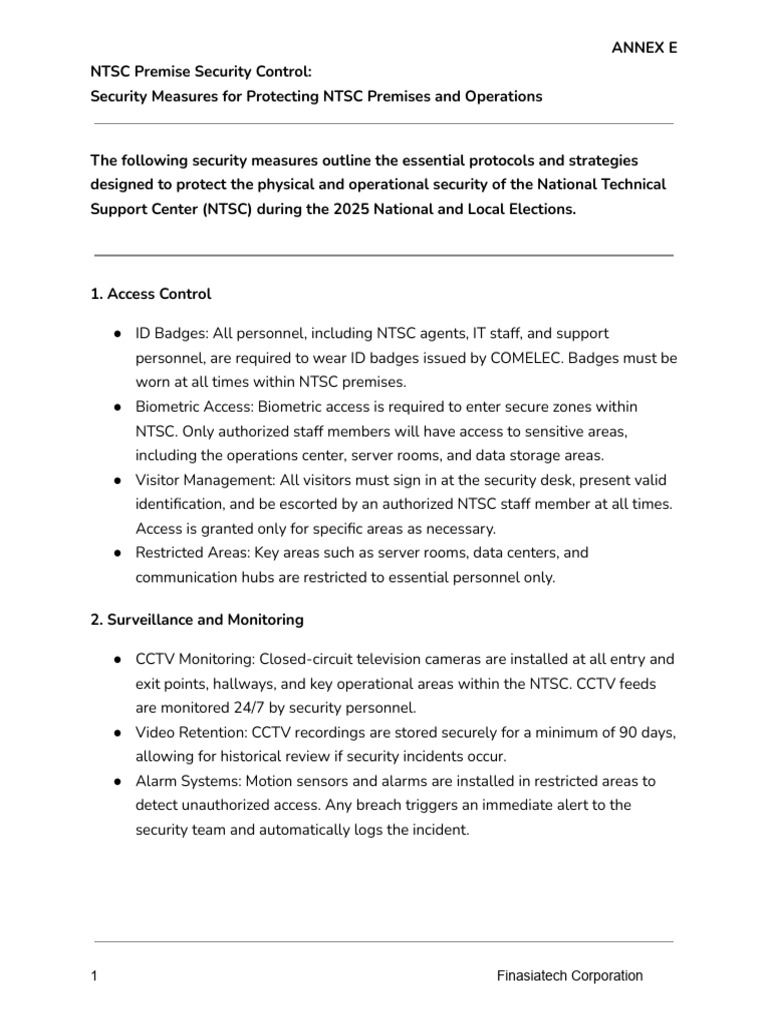 ANNEX E_ SECURITY CONTROL | PDF | Security | Computer Security