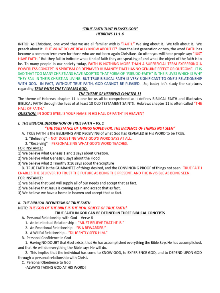 Understanding True Faith in God | PDF | Faith | Bible