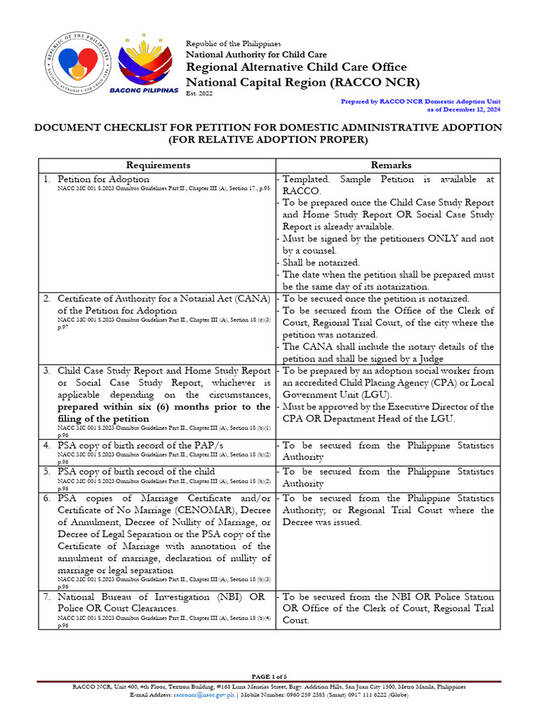 2024 RA 11642 Petition Checklist For Clients (Rel Proper) | PDF ...