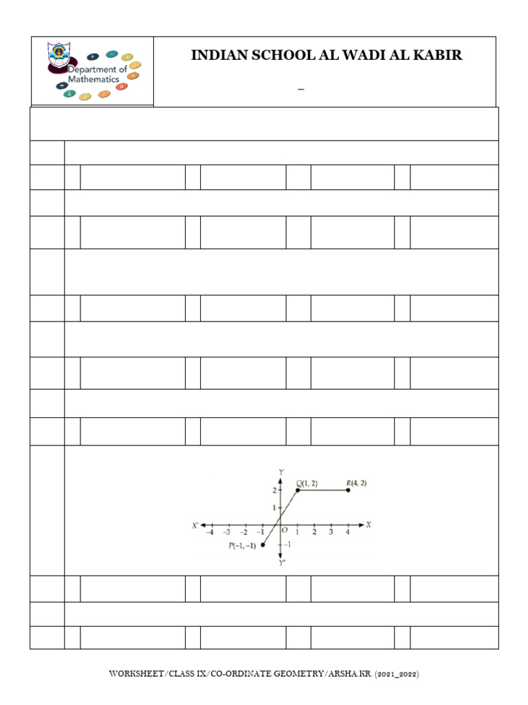 Class 9 Coordinate Geometry | PDF | Geometry | Mathematics