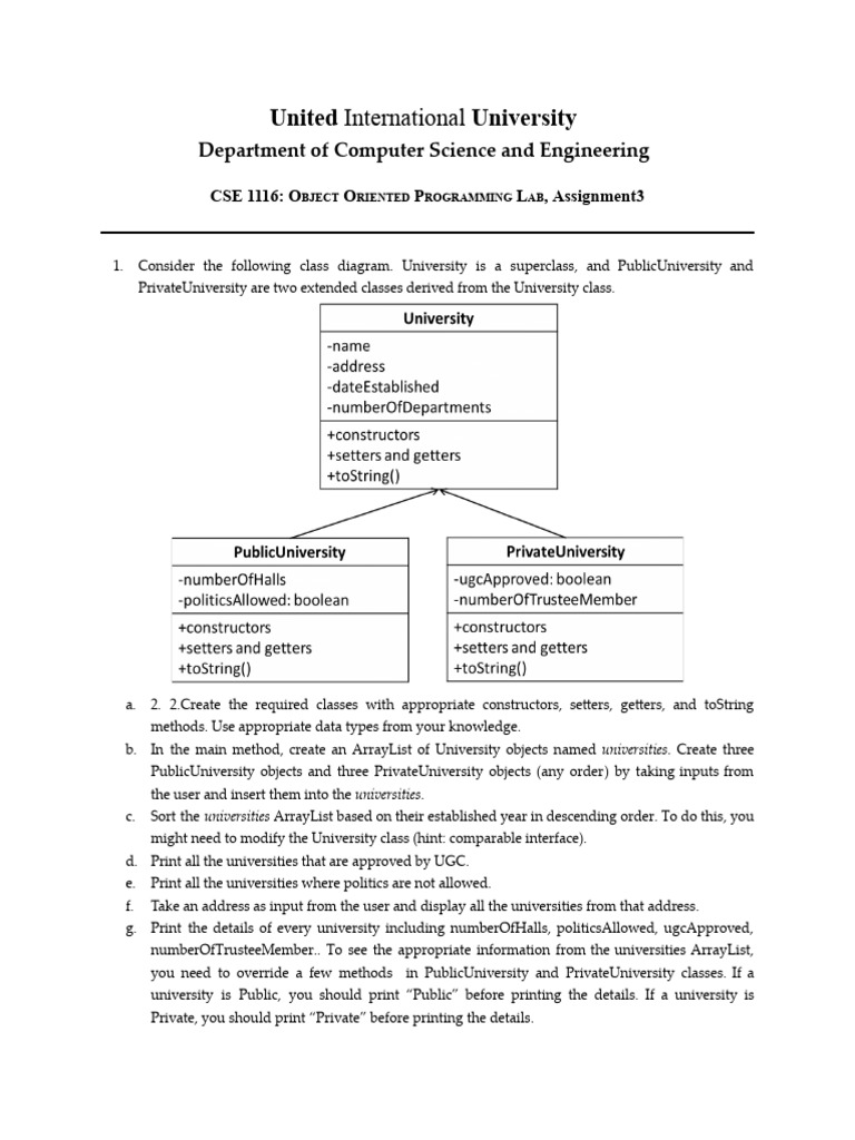 243 CSE1116 Assignment3 | PDF | Class (Computer Programming) | Method ...