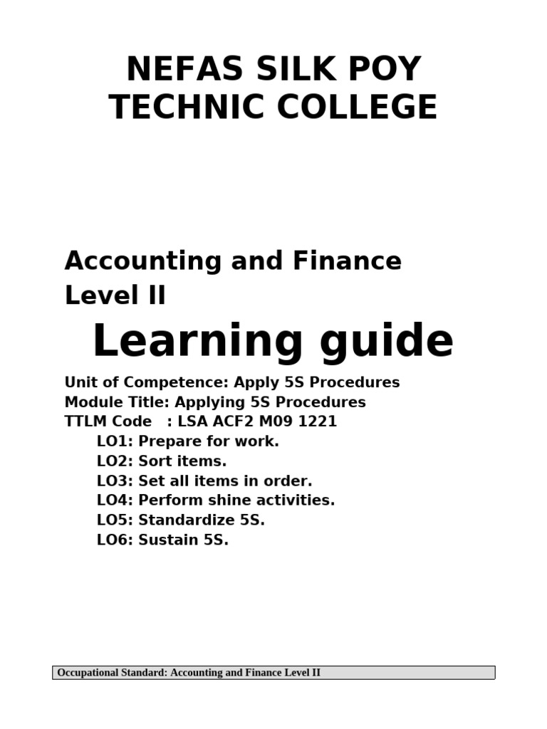 Apply 5S Procedure | PDF | Quality Assurance | Personal Protective ...