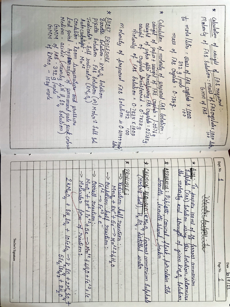 Chemistry Record Values | PDF