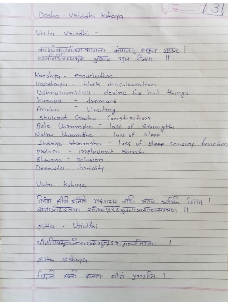 Dosha vriddhi -kshaya | PDF