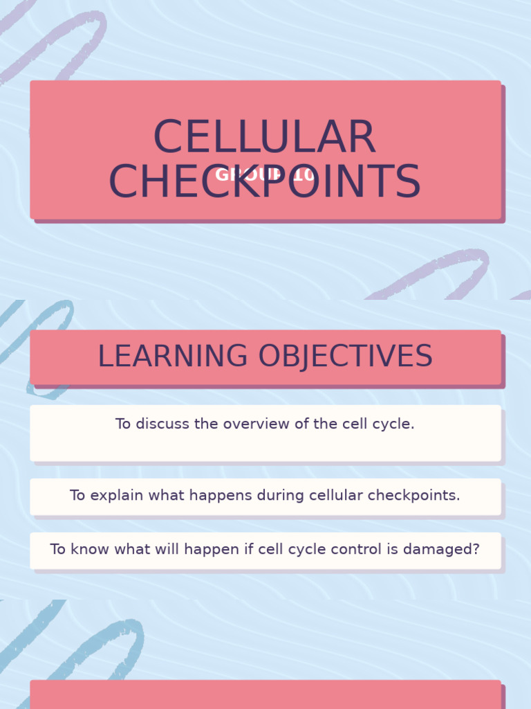 Cellular Checkpoints Group10 | PDF | Cell Cycle | Cell Biology