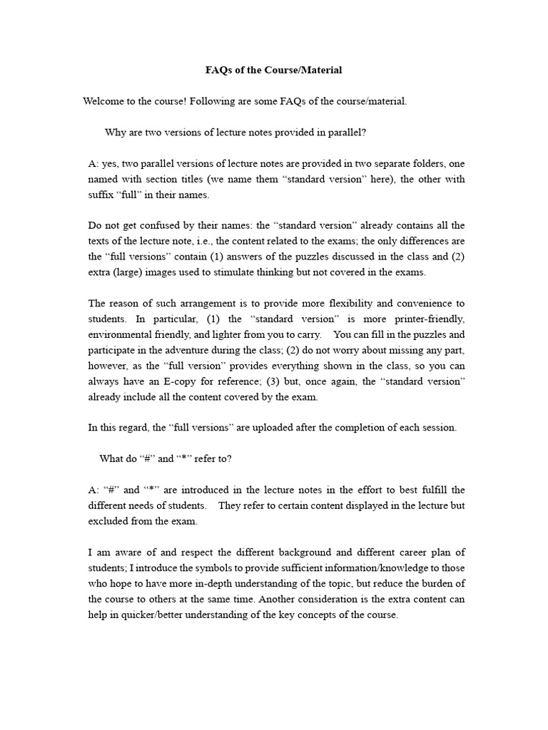FAQs of The Course Material | PDF | Concept | Cognitive Psychology