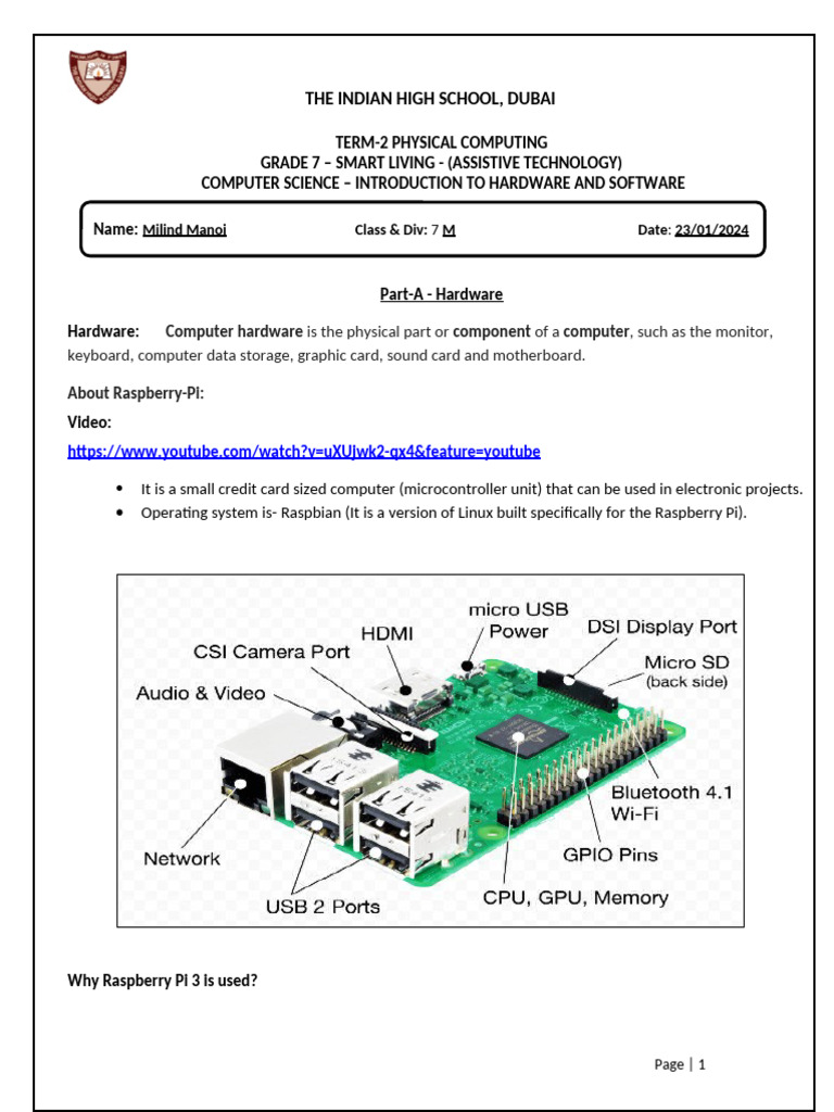 Hardware Software Worksheet | PDF | Computer Hardware | Microcontroller