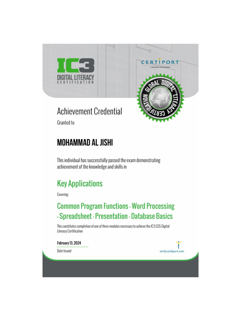 IC3 Key Applications Global Standard 5 | PDF