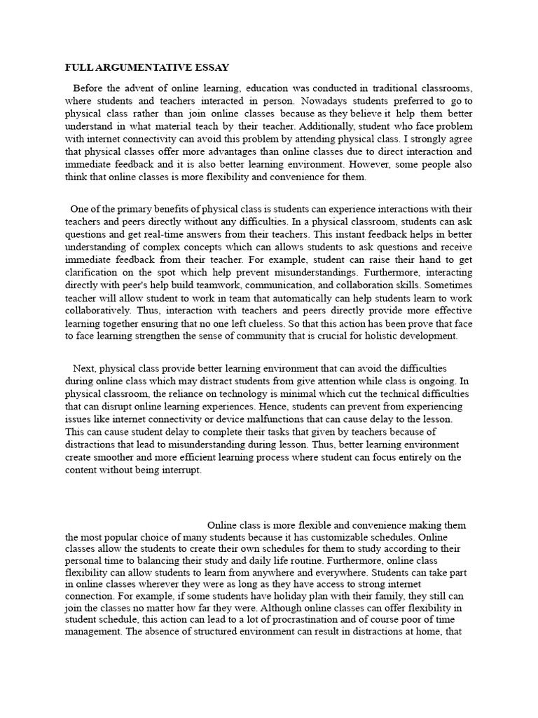 Full Essay Argumentative | PDF | Educational Technology | Teachers