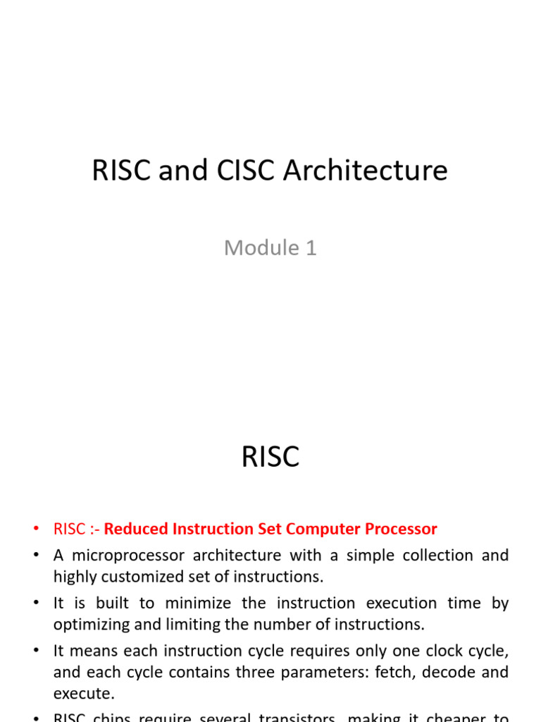 5-RISC Vs CISC-11-01-2024 | PDF | Central Processing Unit | Computer ...
