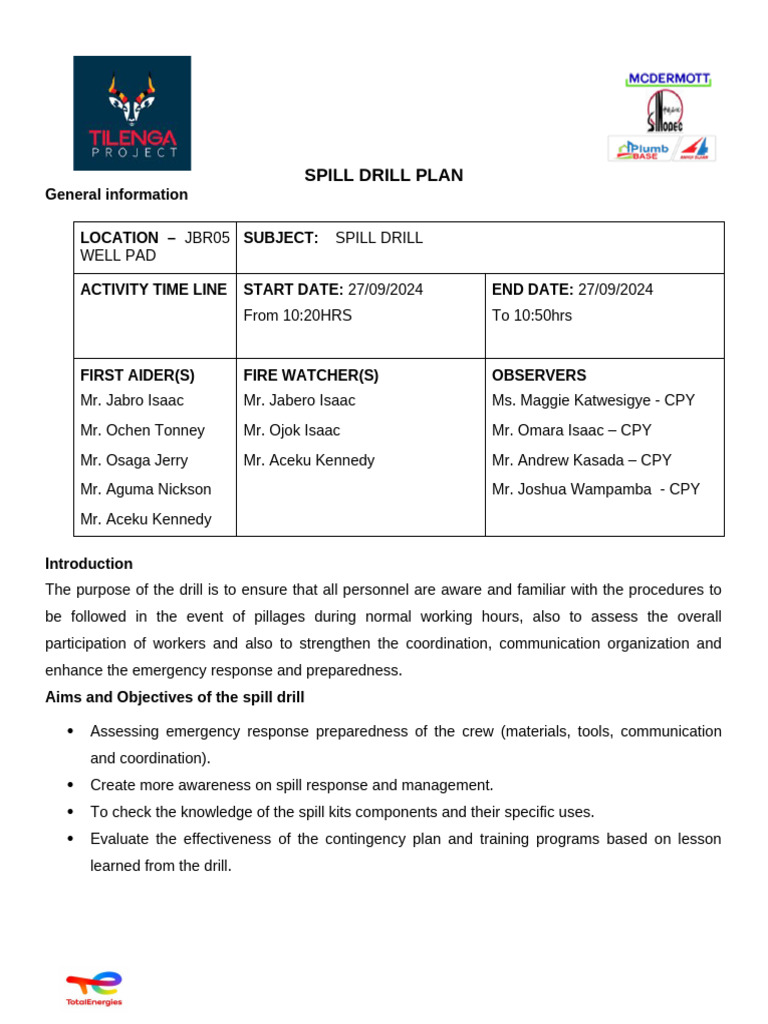 Spill - Drill - Plan - JBR05 - WELL - PAD - Revised - Elv (1) New | PDF ...