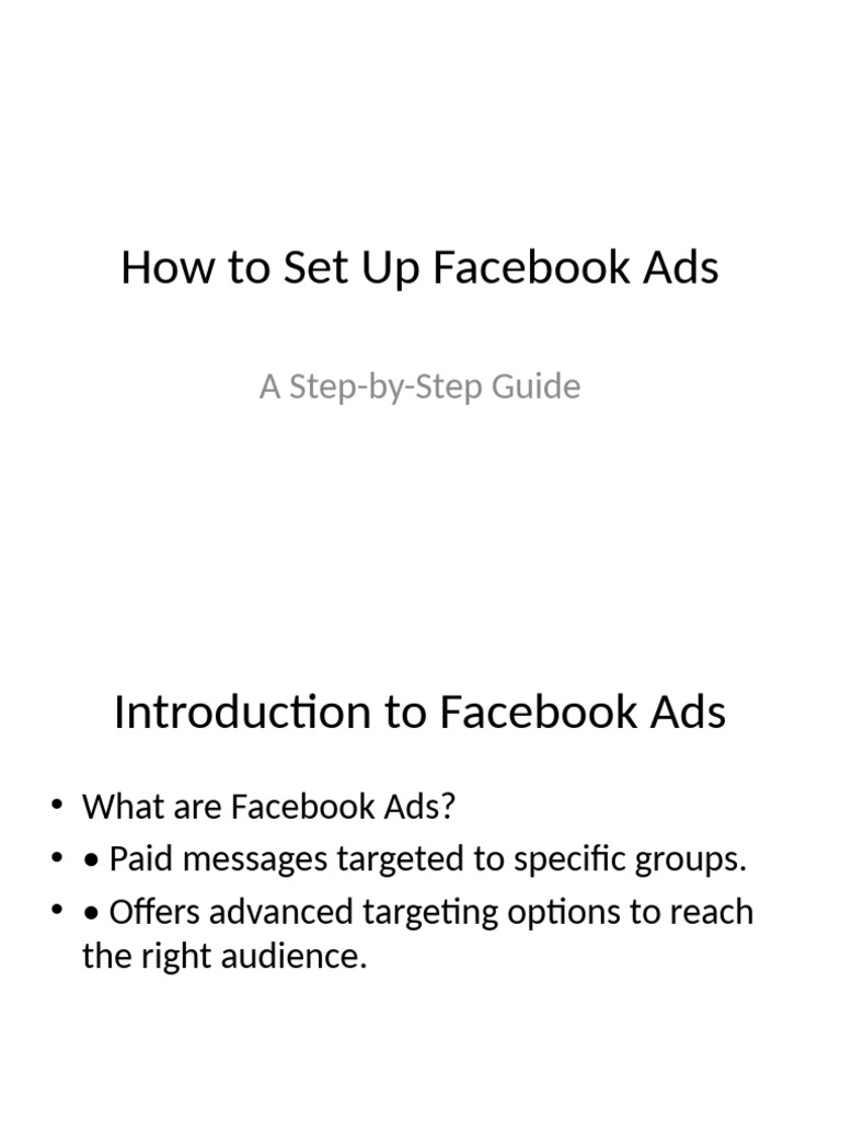 Facebook Ads Setup Guide | PDF