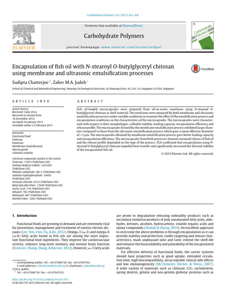 Encapsulation of Fish Oil CHitosan-TPP | PDF | Emulsion | Chemical ...
