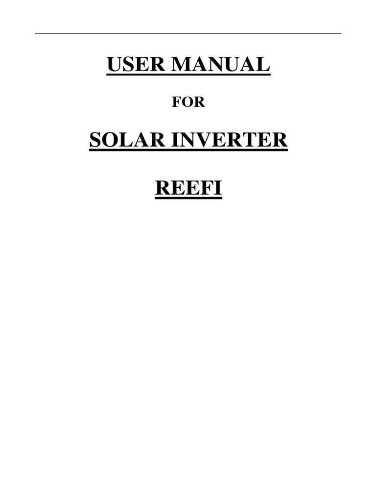 Enertech Standard Reefi Manual | PDF | Power Inverter | Direct Current