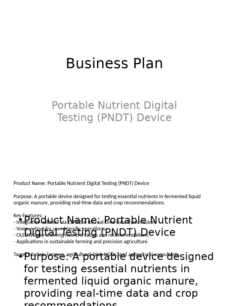 Filled PNDT Business Plan | PDF | Agriculture