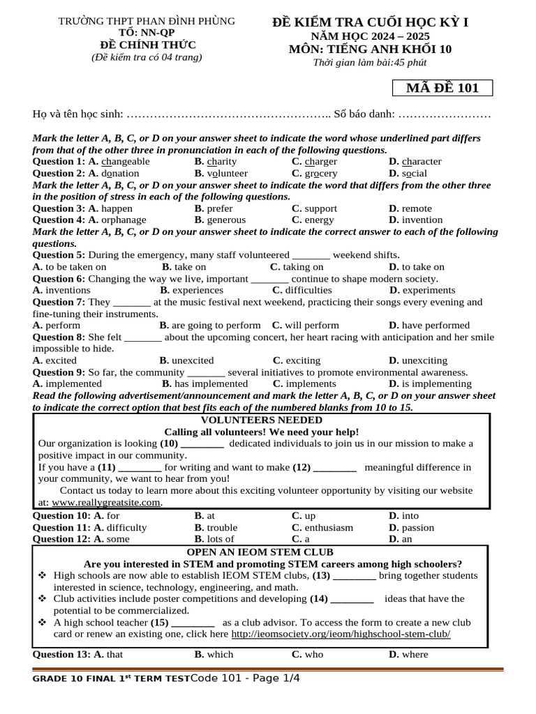 G10_Final TERM 1 - Code 101 | PDF