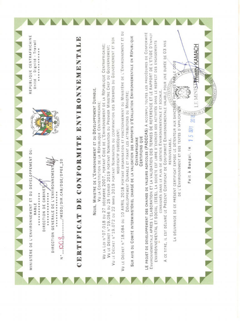 Certificat de Conformite | PDF