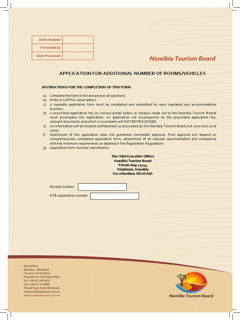 NTB Room and Vehicle Registration Form | PDF