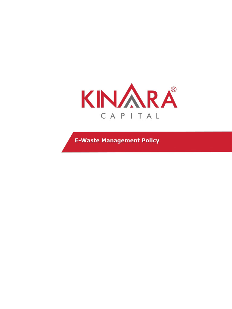 e-waste-management-policy | PDF | Electronic Waste | Recycling