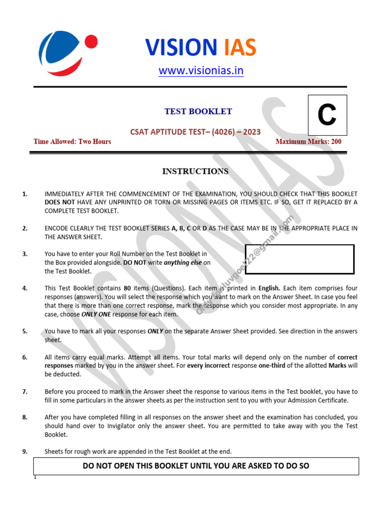 Ec8c7-Csat Test 4026 e 2023 | PDF