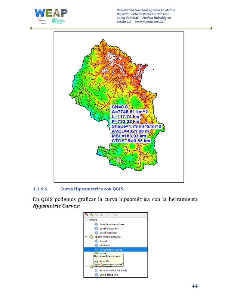 Curva Hipsometrica Con Sig | PDF | Sistema de información geográfica ...