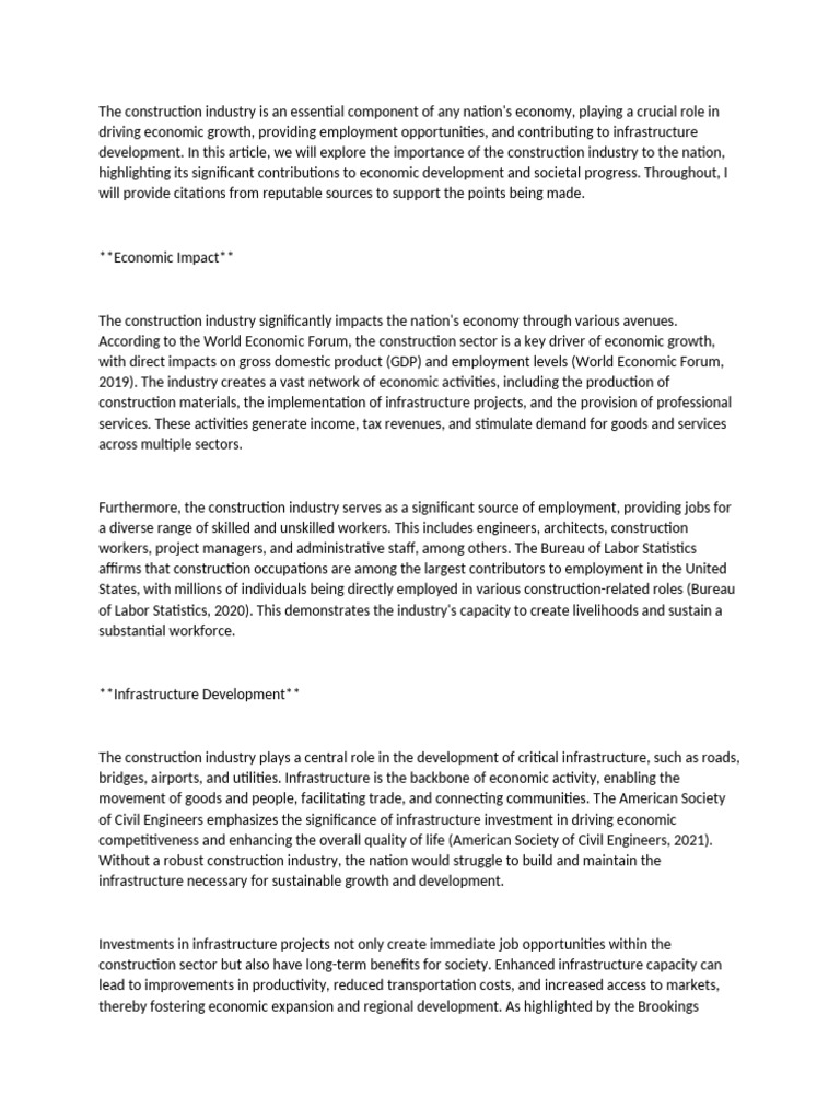 Construction ?? ? Industry 1 | PDF | Infrastructure | Employment