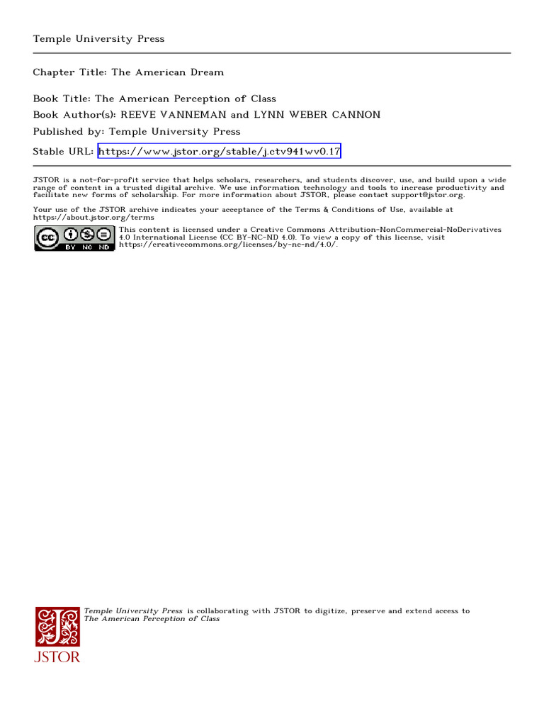 VANNEMAN AmericanDream 1987 | PDF | Cost Of Living | Social Mobility