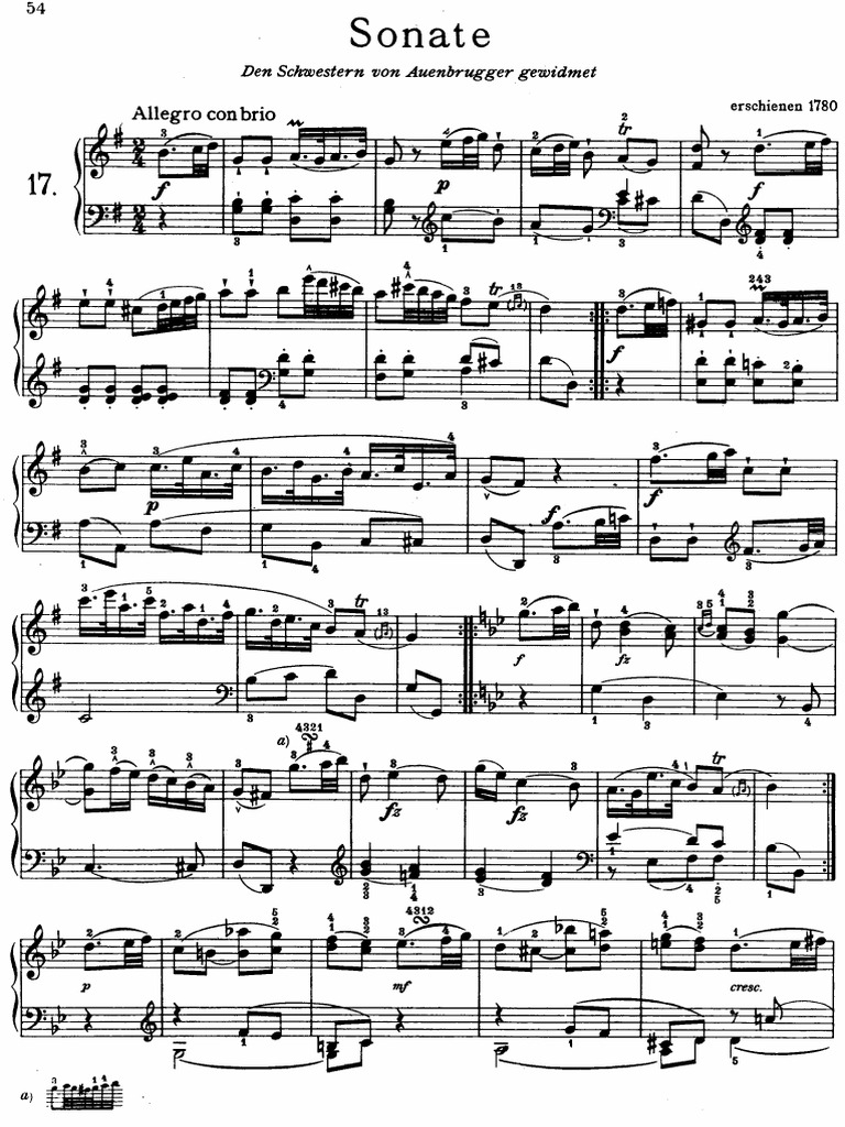 Haydn Sonata No17 Sol Mazhor | PDF