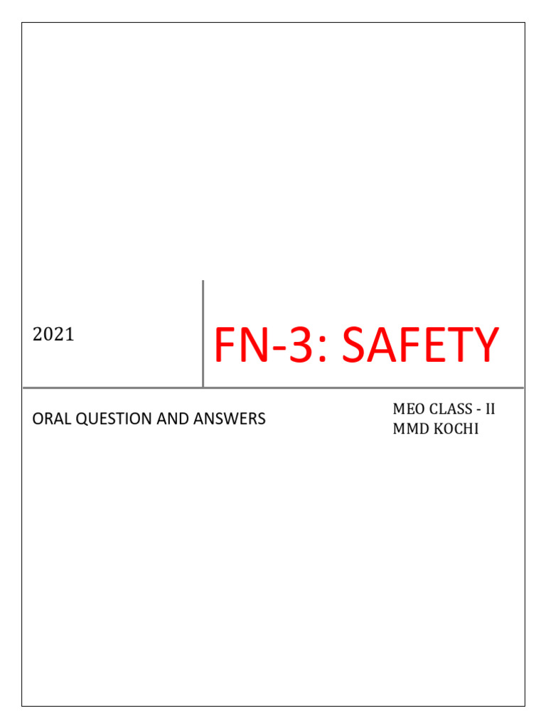 MEO CLASS II FN3 SAFETY NOTE 1 | PDF | Oil Tanker