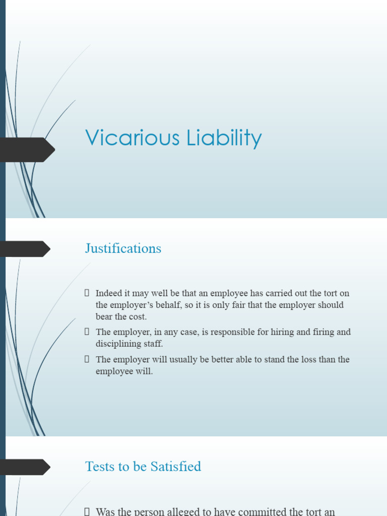 Vicarious Liability | PDF | Legal Liability | Common Law