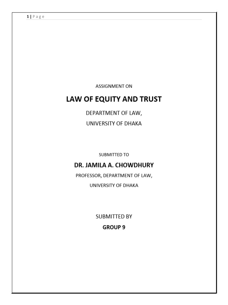 Law of Equity and Trust Overview | PDF | Legal Remedy | Equity (Law)
