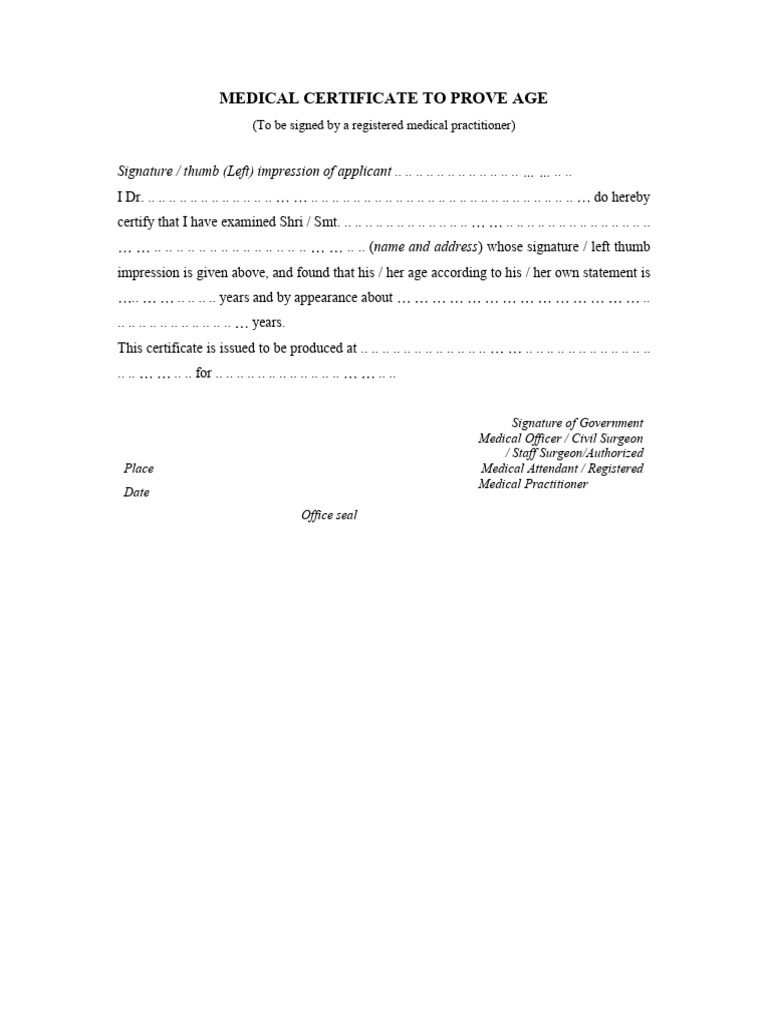 Age Certificate | PDF
