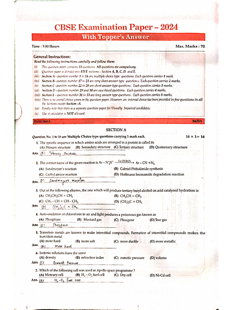 Che - Sample Papers | PDF