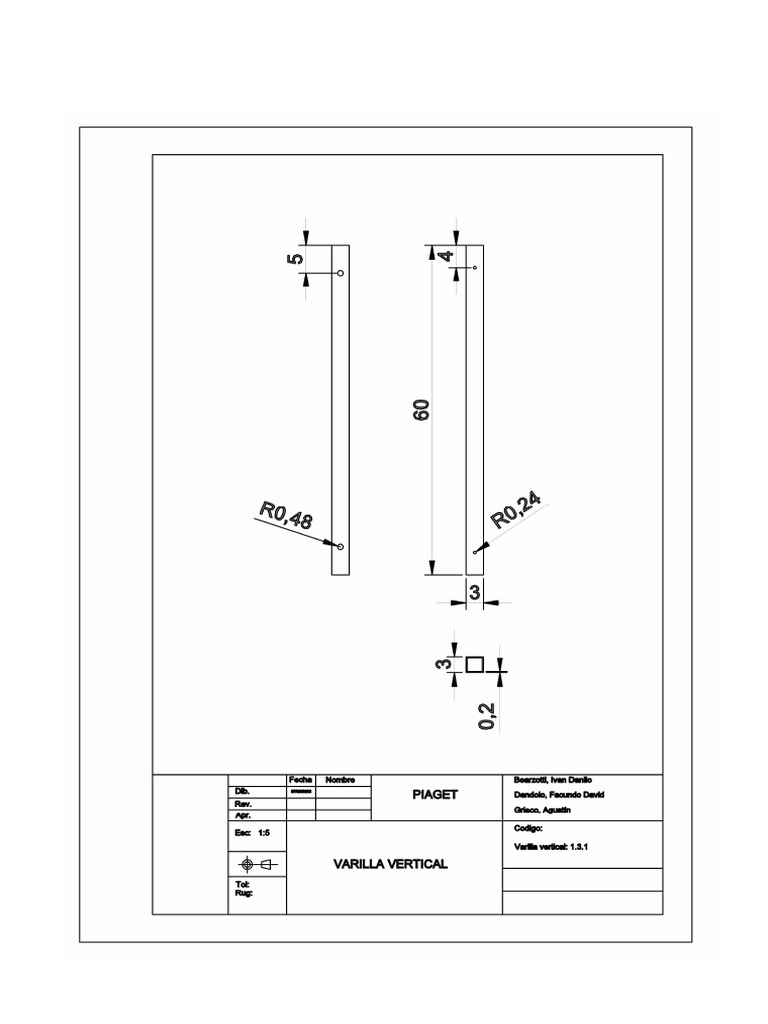 PLANO VARILLA VERTICAL | PDF