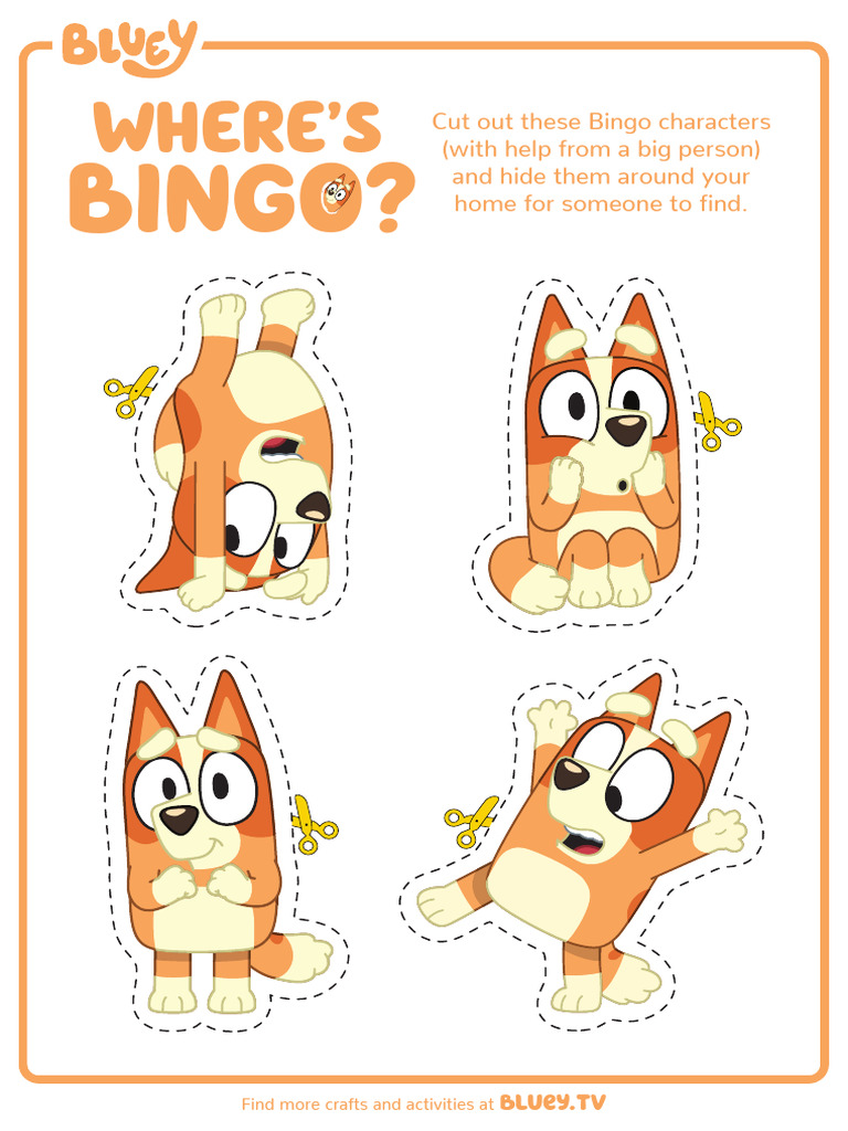 Bluey Minisodes WheresBingo Activity A4 | PDF
