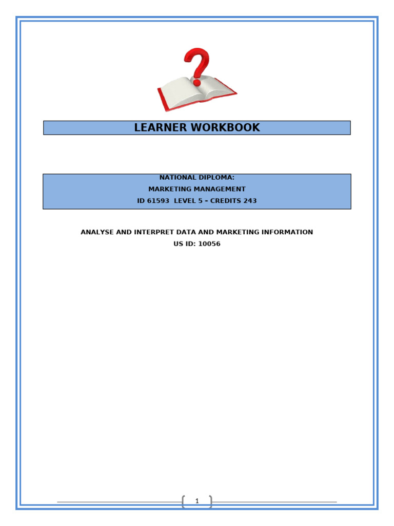 Learner Workbook (Formative Assessment) | PDF | Educational Assessment ...