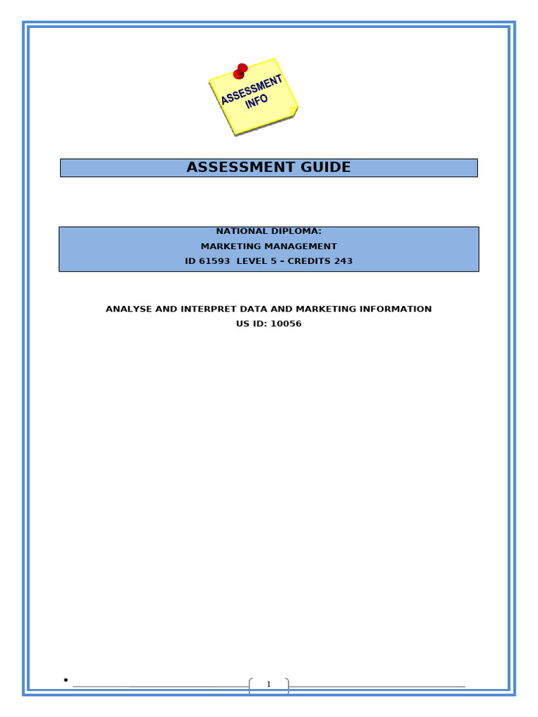 10056 - Assessment Guide | PDF | Educational Assessment | Marketing