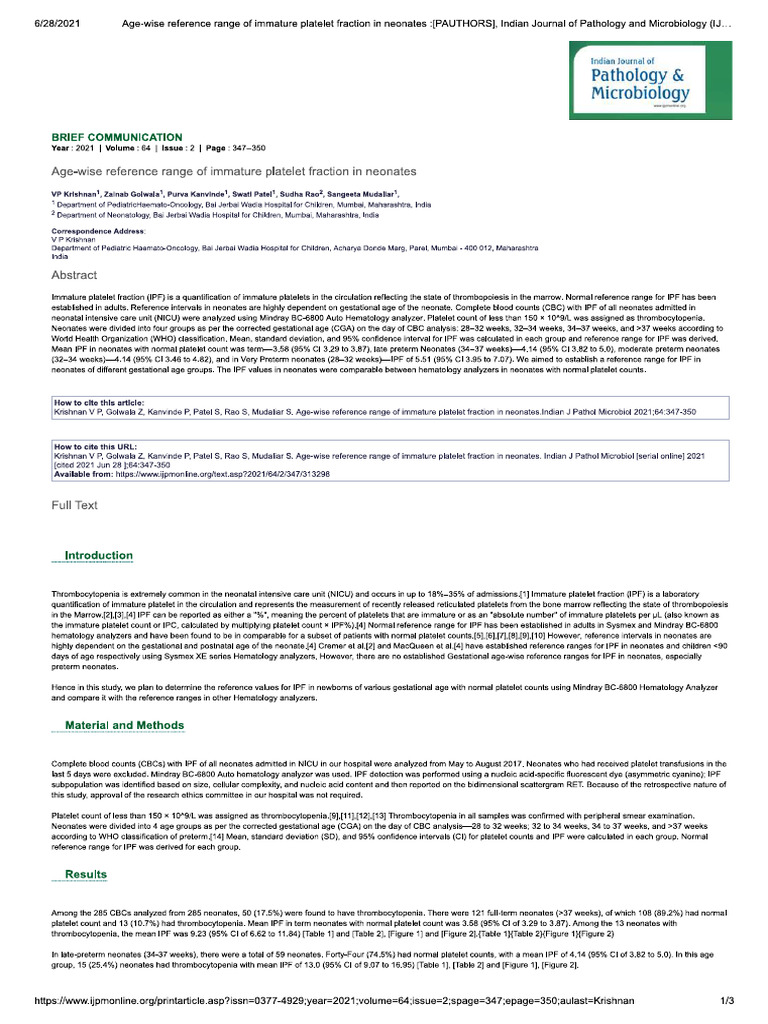 IPF-53-2021-Indian Journal of Pathology & Microbiology-BC-6800Plus-IPF ...