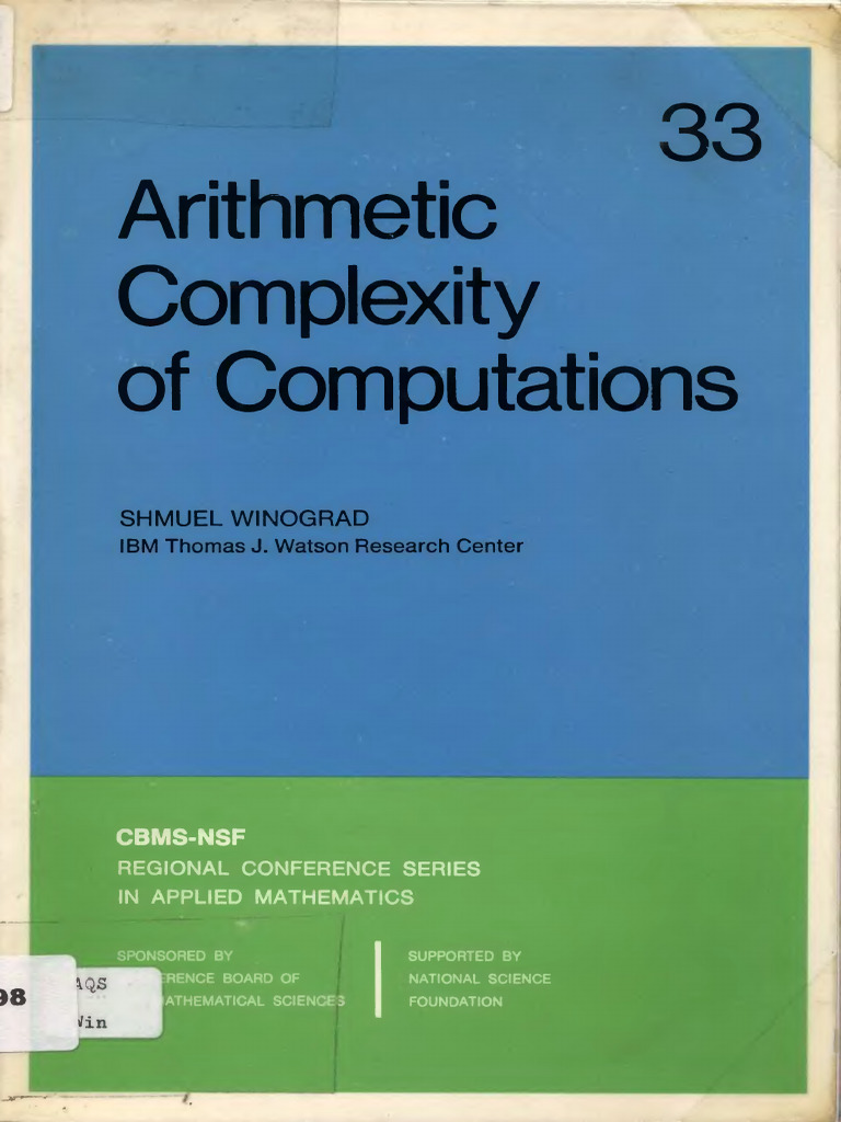 Arithmetic Complexity of Computations | PDF