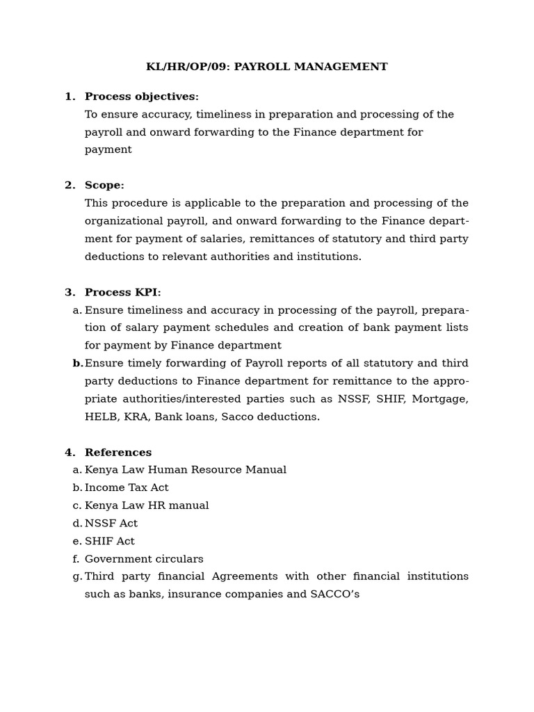 KL-HR-OP-09 - PAYROLL MANAGEMENT - Updated-14112024 | PDF | Payroll ...