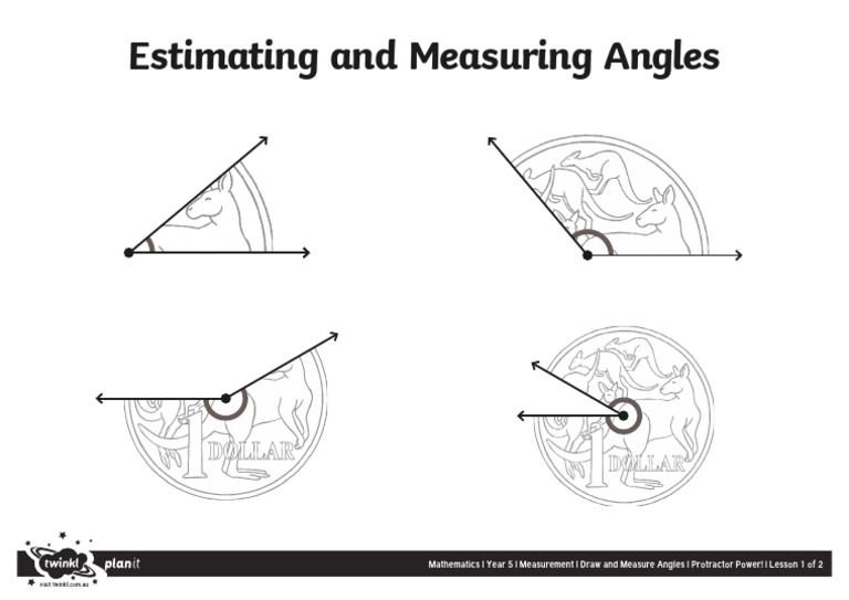 Estimating and Measuring Angles Activity Sheet Black and White | PDF