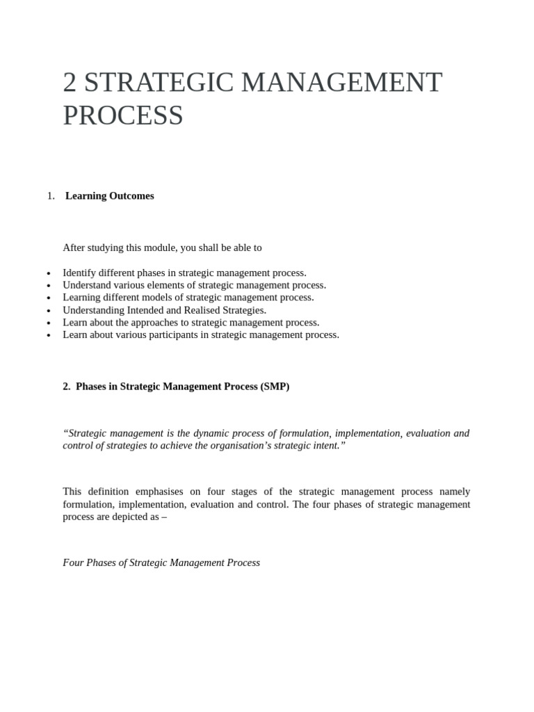 Strategic Process and Roles | PDF | Strategic Management | Strategic ...
