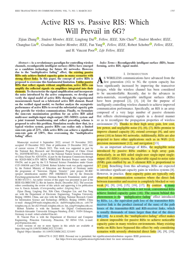 Active RIS vs. Passive RIS Which Will Prevail in 6G | PDF | Amplifier | Electronics