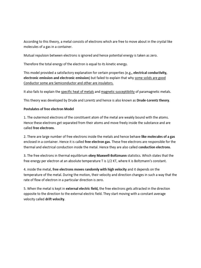 3.2 - Free Electron Model, Kronig Penney Model For Solids and Effective Mass | PDF | Electron ...