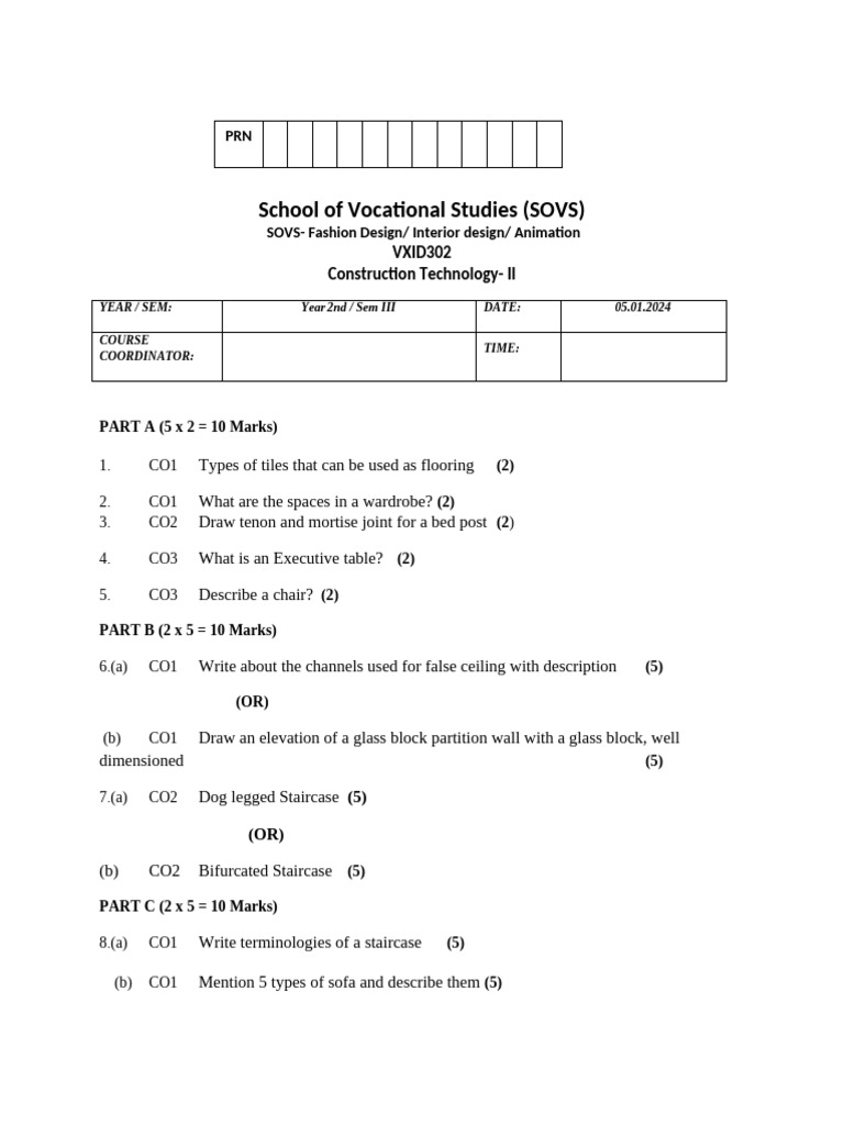 VXID302 Construction Technology II | PDF