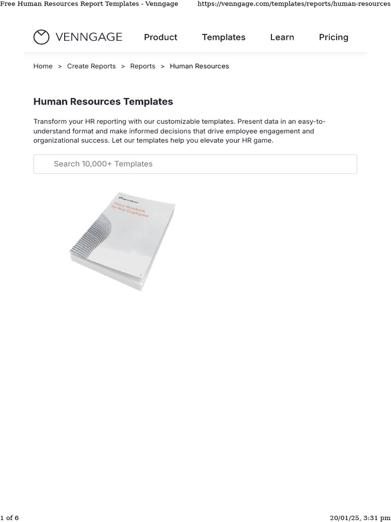 Free Human Resources Report Template | PDF