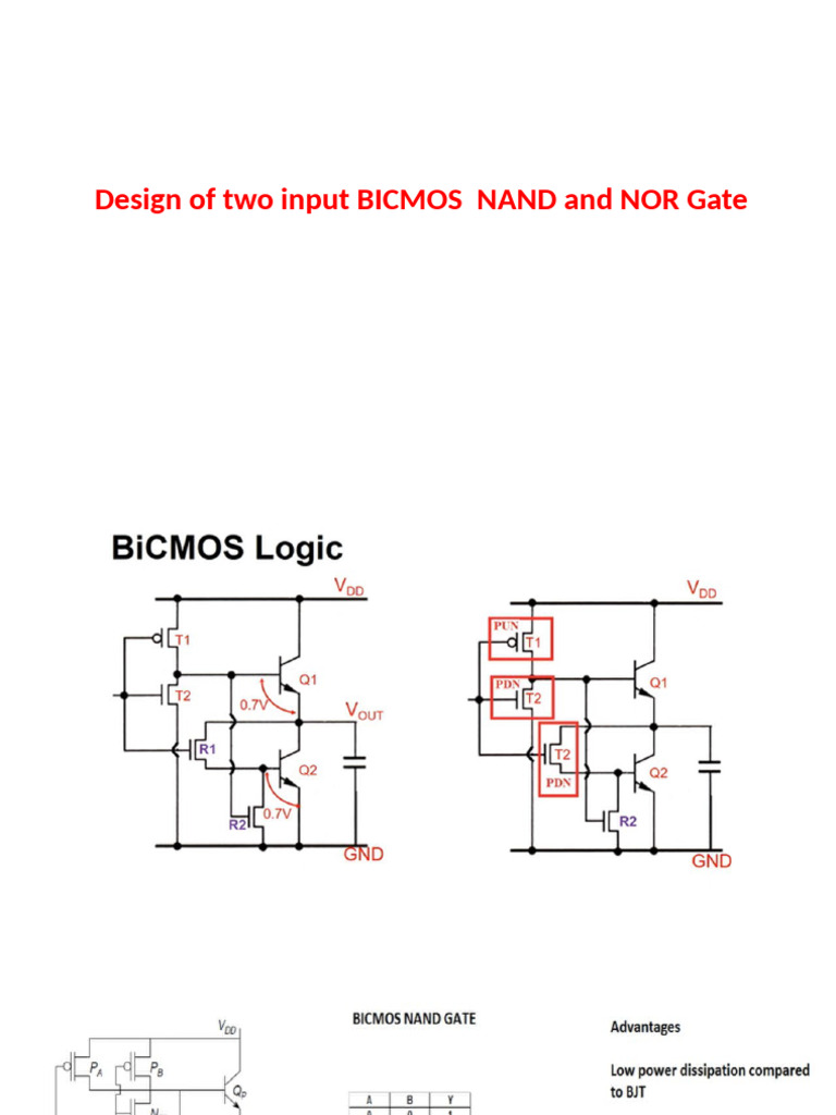 Design of Two Input BICMOS NAND and NOR Gate | PDF