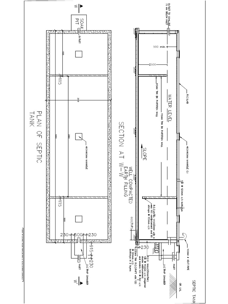 Septic Tank Drawing | PDF